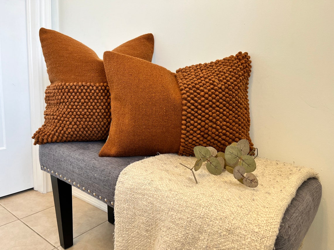 AUTUMN Rust Orange Burnt Orange Throw Pillow Cover - Etsy