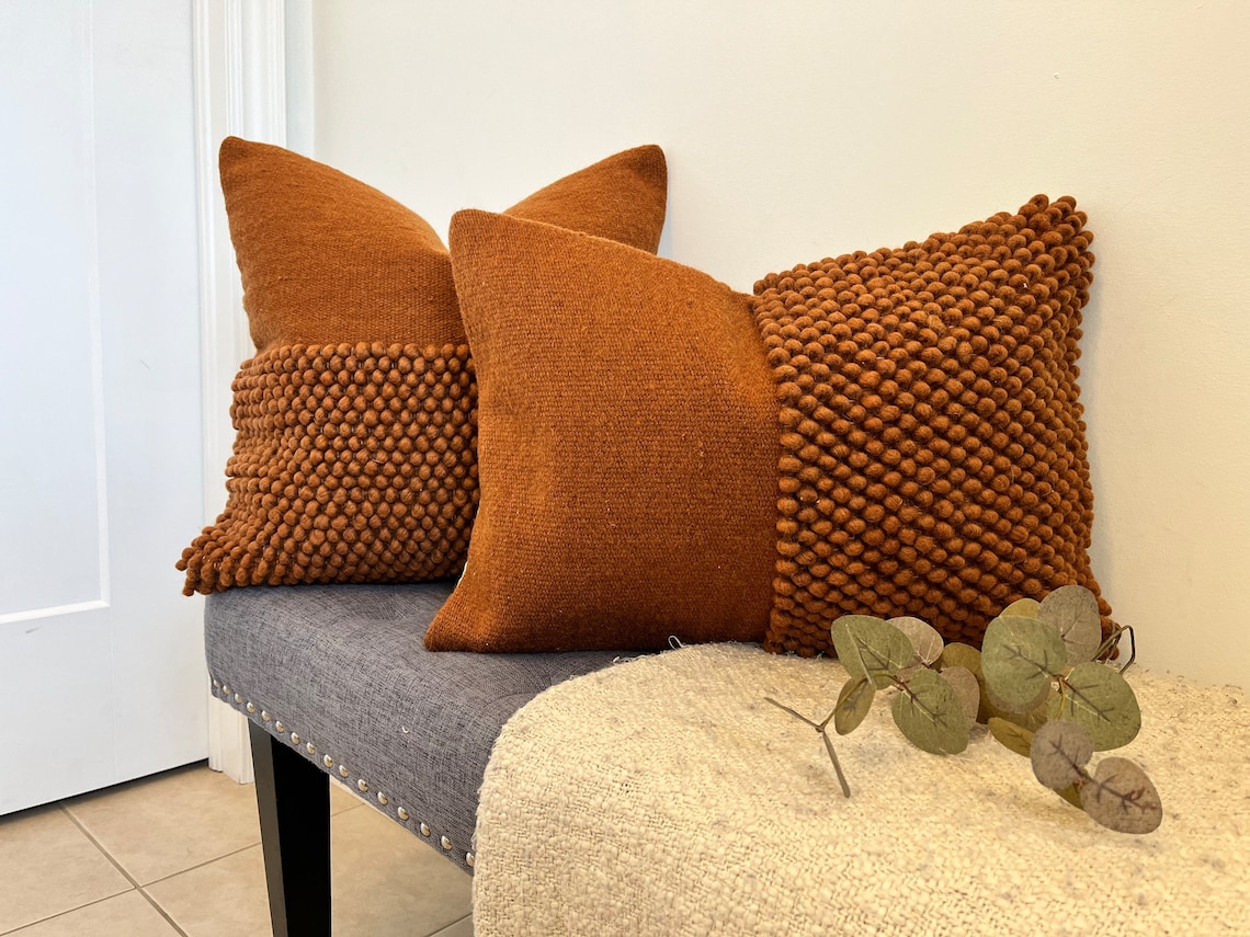 AUTUMN Rust Orange Burnt Orange Brown Orange Handwoven Loop - Etsy