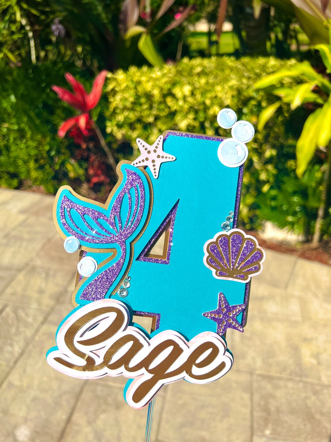 Topper de gâteau de sirène numéro personnalisé - Etsy France
