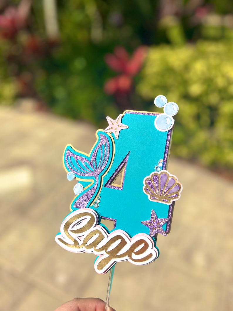 Topper de gâteau de sirène numéro personnalisé - Etsy France