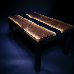 Walnut Black Resin Coffee Table - Etsy