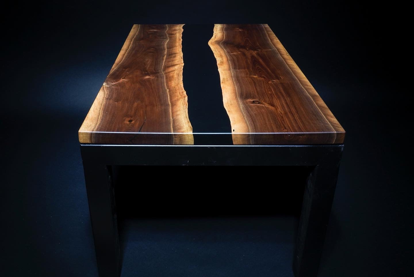 Walnut Black Resin Coffee Table - Etsy
