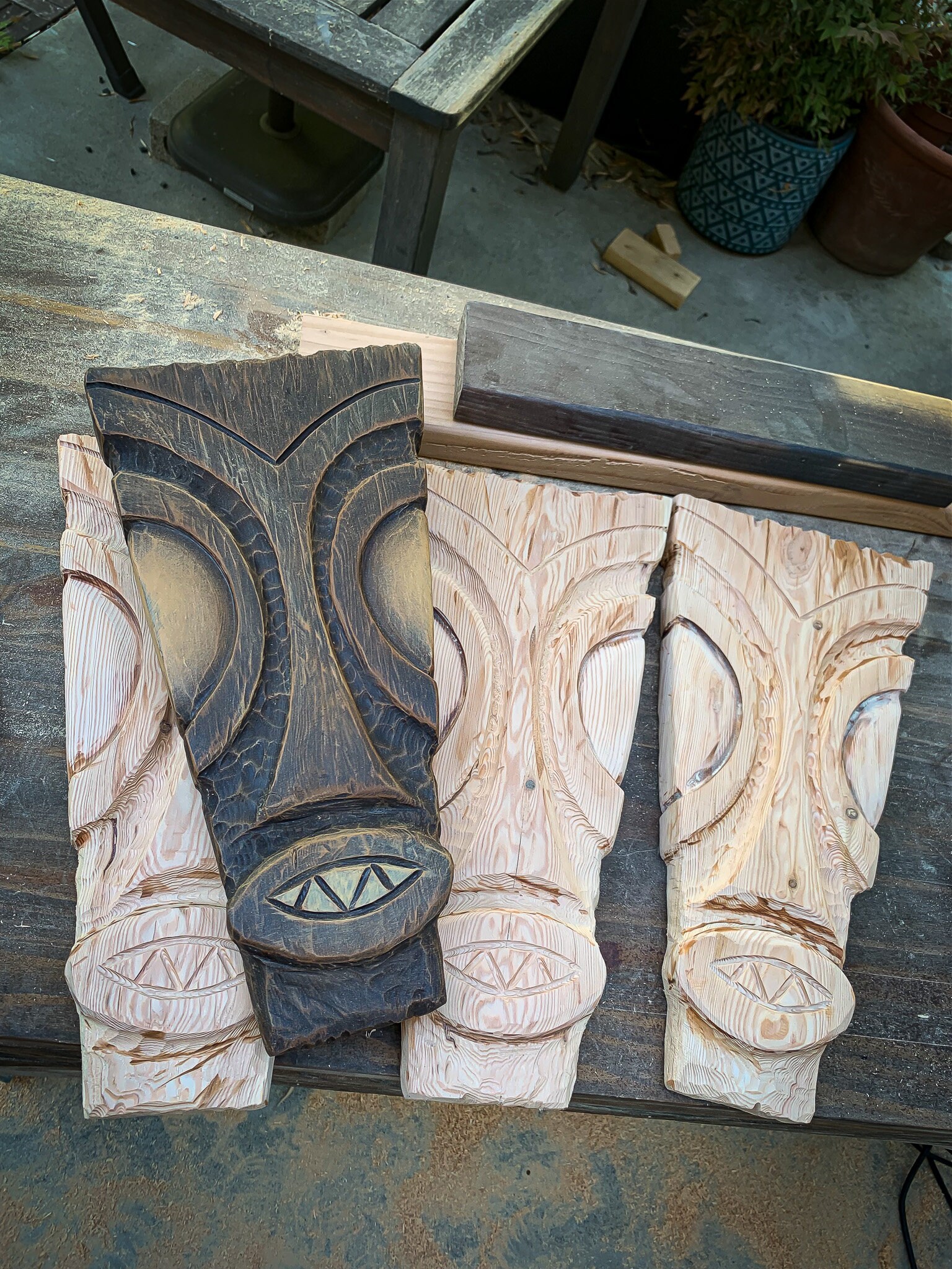 Tiki Swizzle Sticks Hand Carved Tiki Mask Wall Decor - Etsy