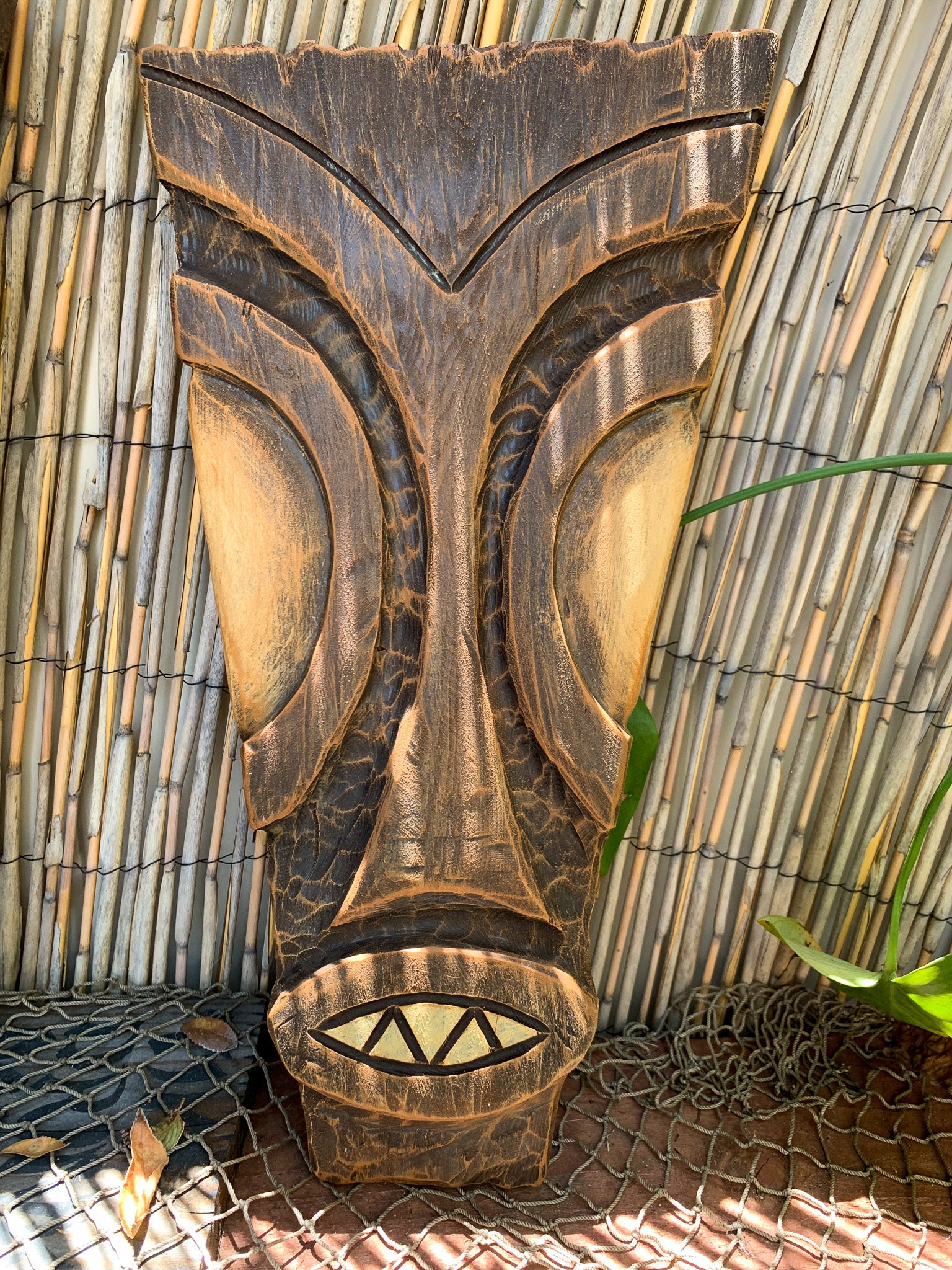 Tiki Swizzle Sticks Hand Carved Tiki Mask Wall Decor - Etsy