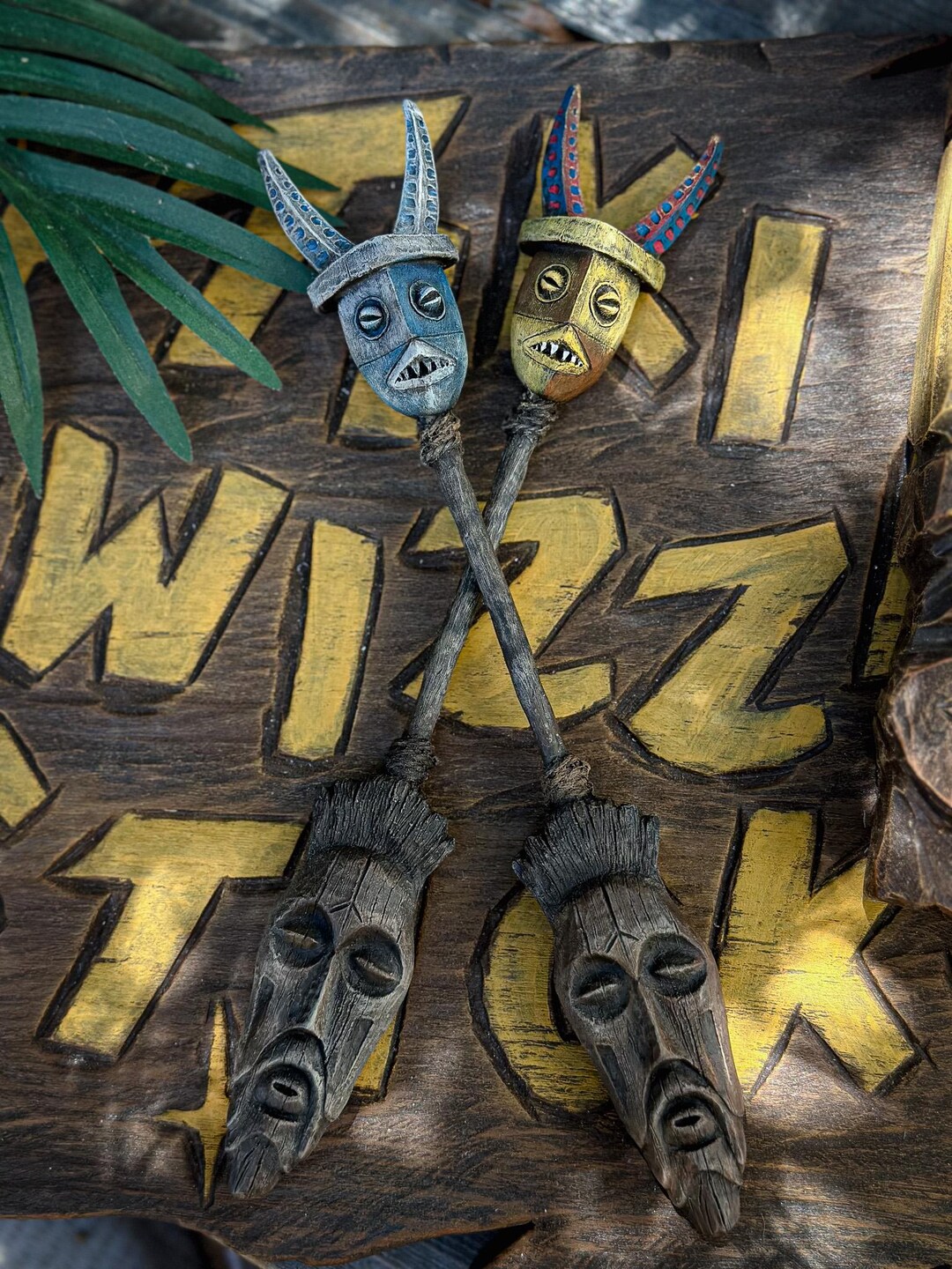 Handmade Tiki Swizzle Stick, Adventureland Inspired, Resin Paddle - Etsy