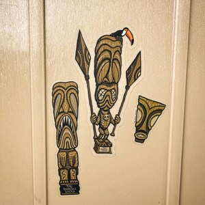 Tiki Swizzle Sticks, Transparent Matte Tiki Sticker Pack Vol 1 - Etsy