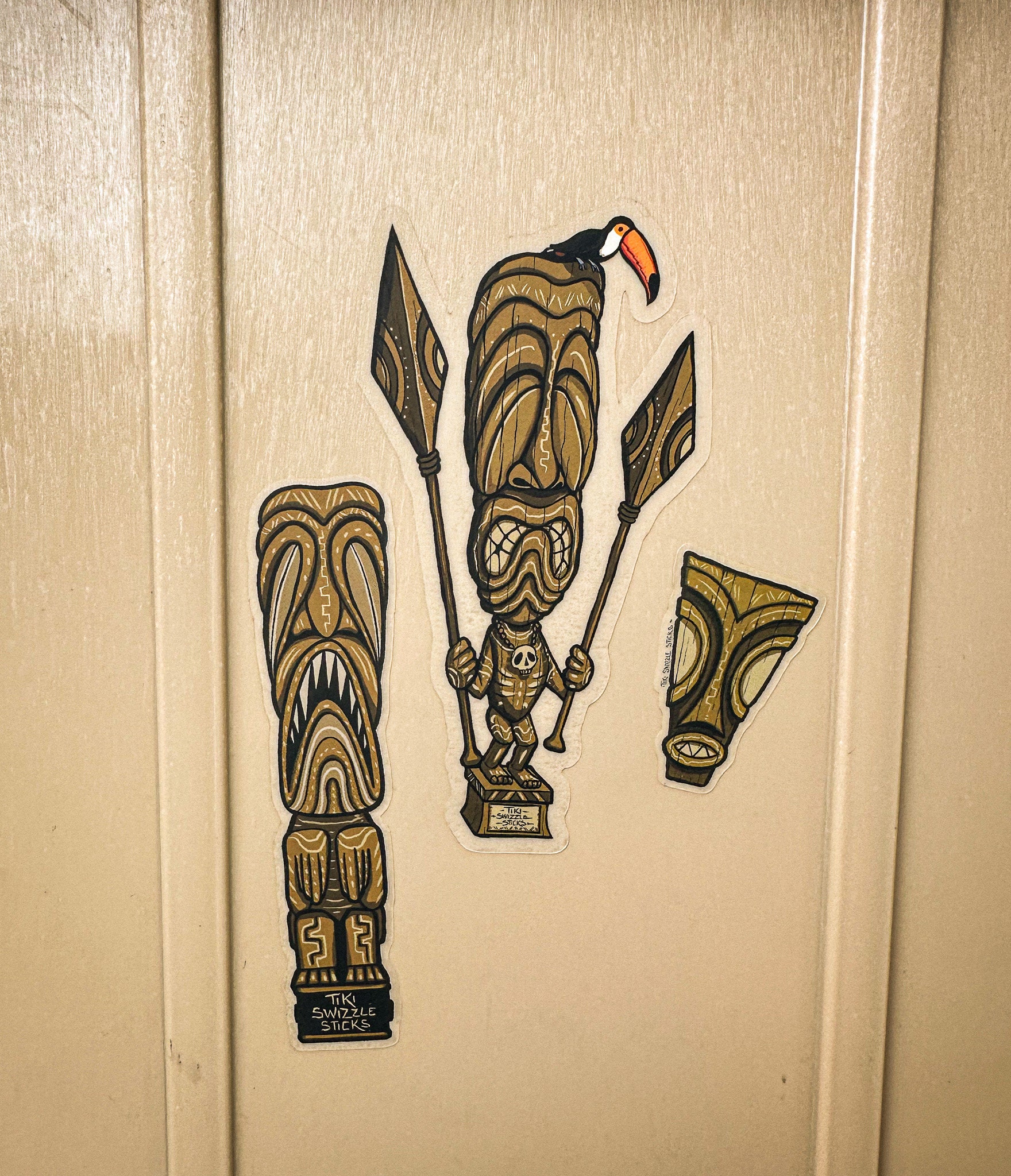 Tiki Swizzle Sticks, Transparent Matte Tiki Sticker Pack Vol 1 - Etsy