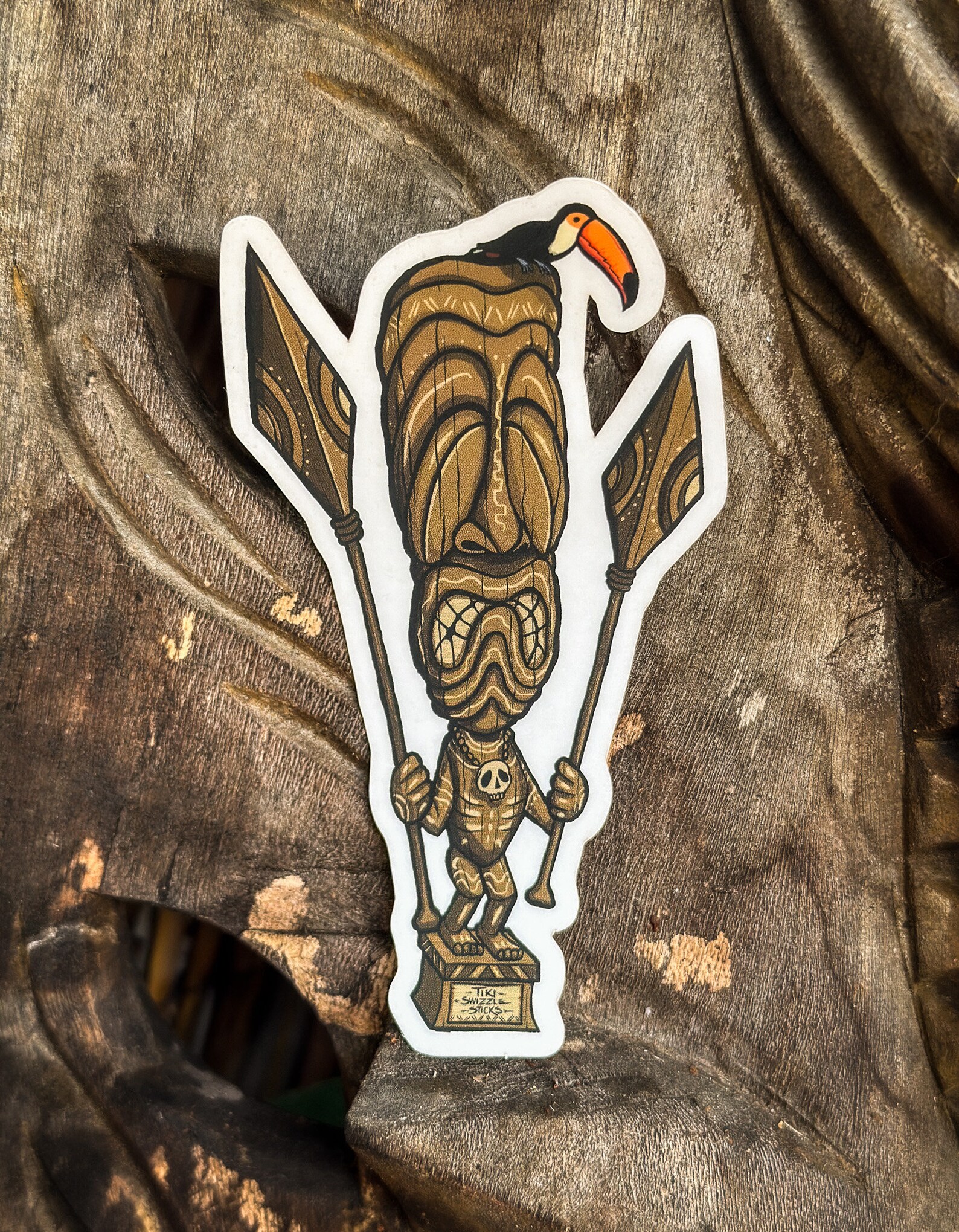 Tiki Swizzle Sticks, Transparent Matte Tiki Sticker Pack Vol 1 - Etsy