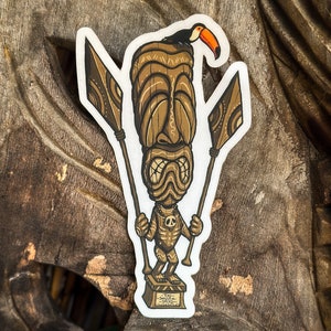 Tiki Swizzle Sticks, Transparent Matte Tiki Sticker Pack Vol 1 - Etsy