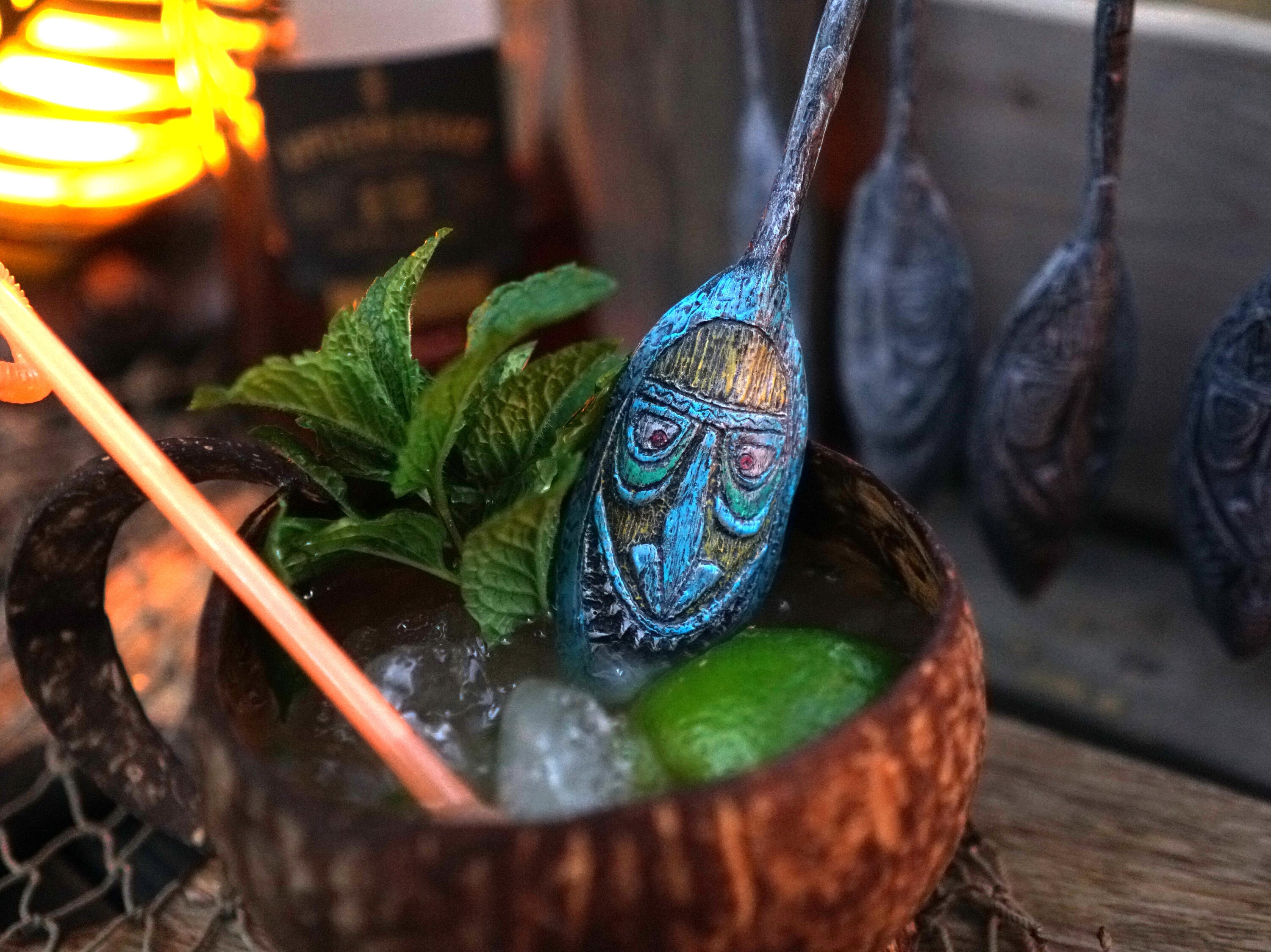 Tiki Paddle Swizzle Sticks Handmade and Painted Inspired by - Etsy