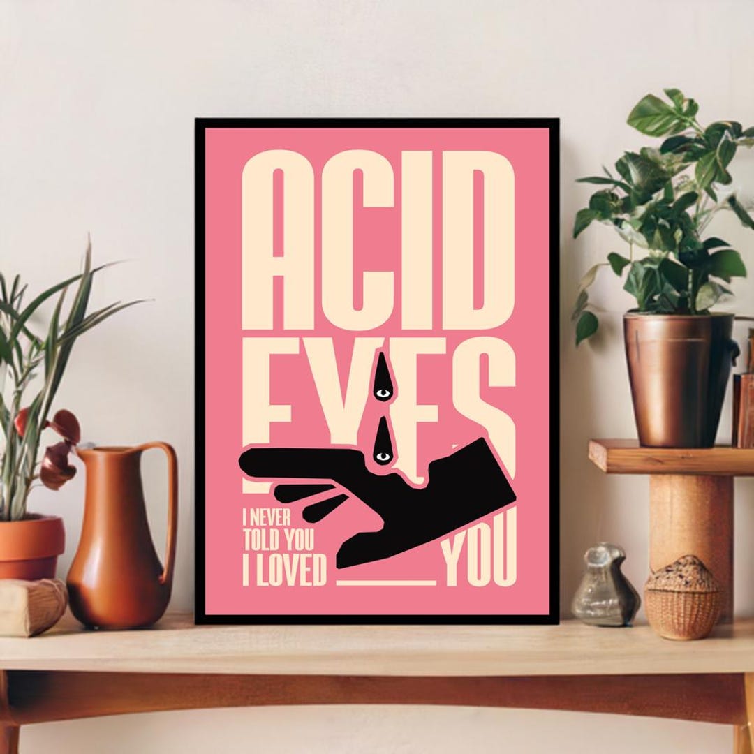 Acid Eyes Print - Home Decor Print - A5 A4 A3 - Unframed Indie Art - Etsy