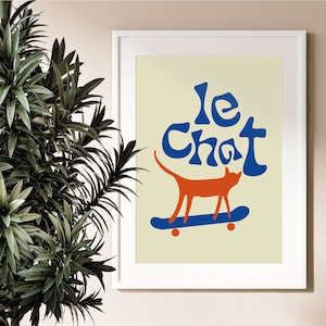 Le Chat Print - A3 A4 A5 - Cat Print - Gallery Wall - Wall Decor ...