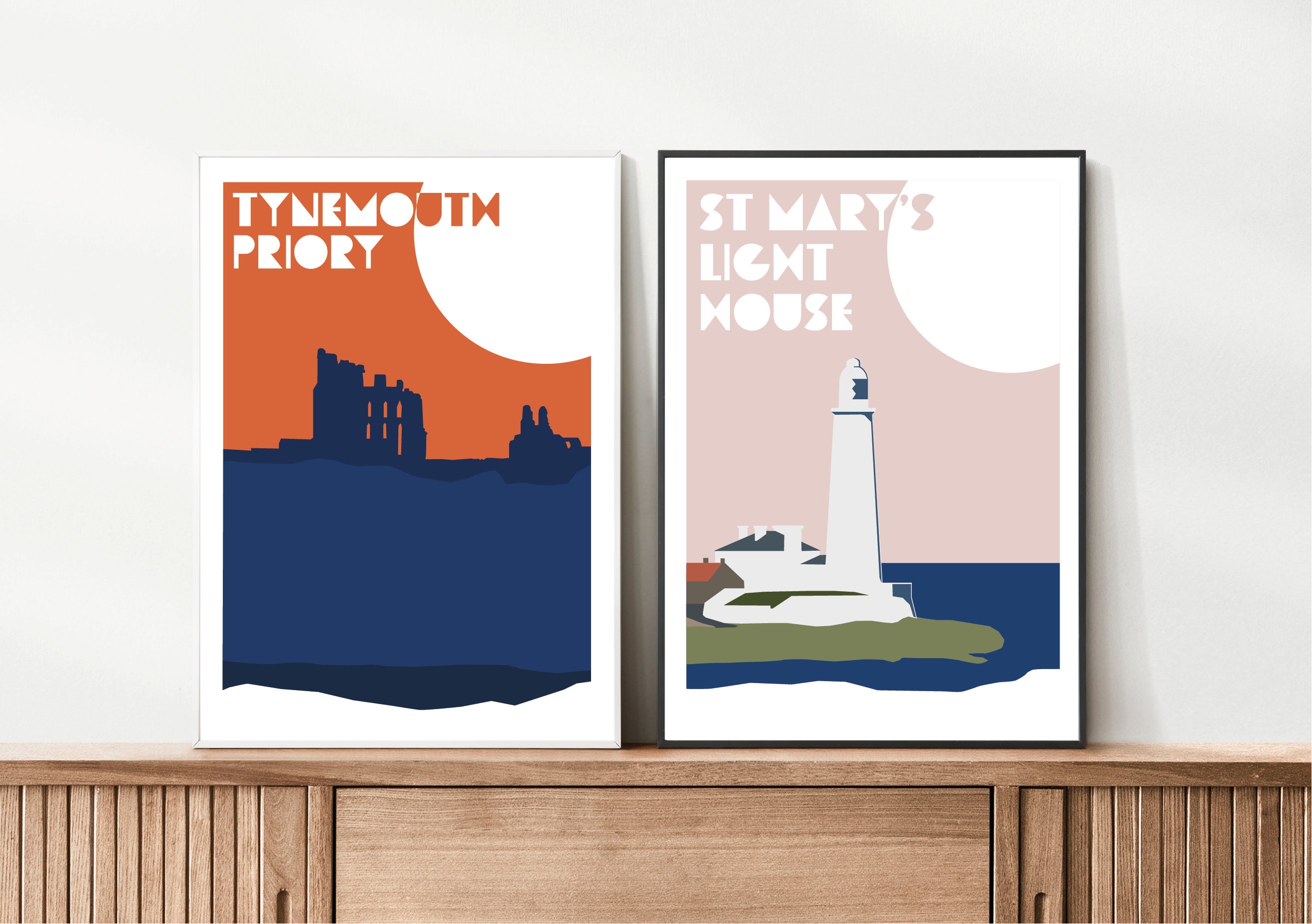 Tynemouth Priory Print A3 A4 A5 Modern Aesthetic Gallery Wall Geordie ...