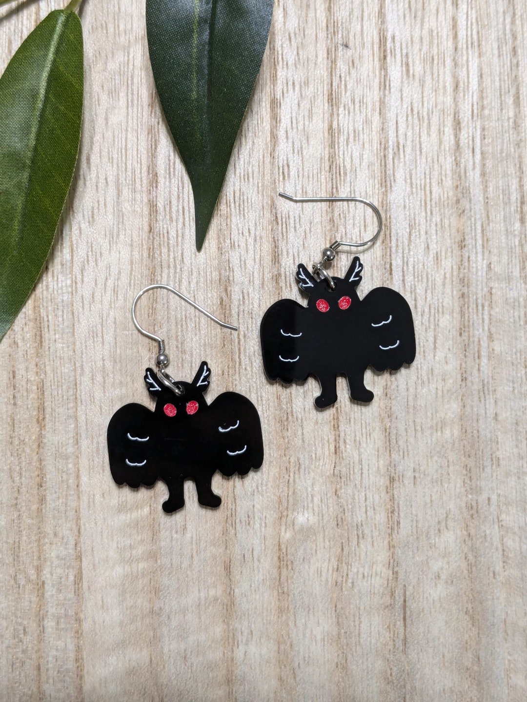Mothical Creatures, Mini Mothman Earrings: Acrylic Cryptid Earrings ...
