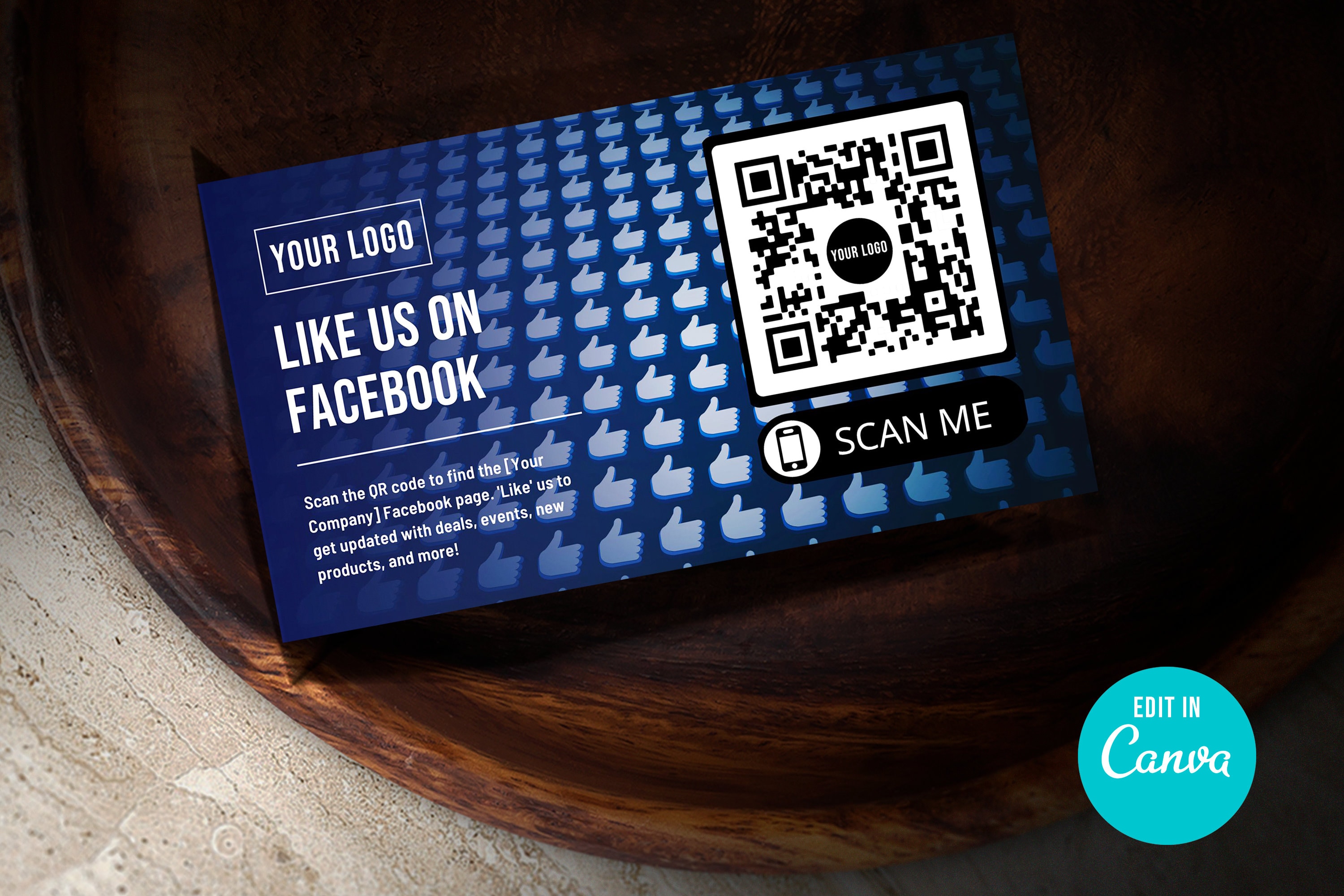 Custom Made Like Us on Facebook Card / QR Code Included / Printable ...