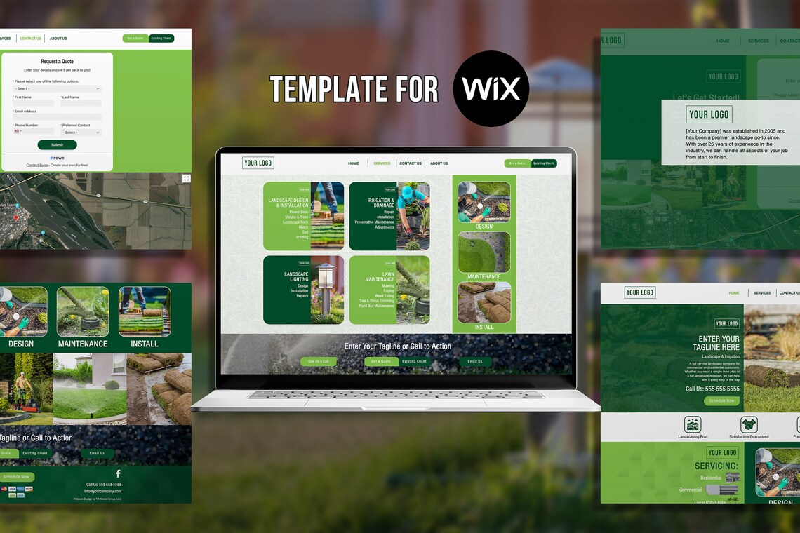 Service Business Wix Website Template - 4 Pages // Lawn Care, Outdoor ...