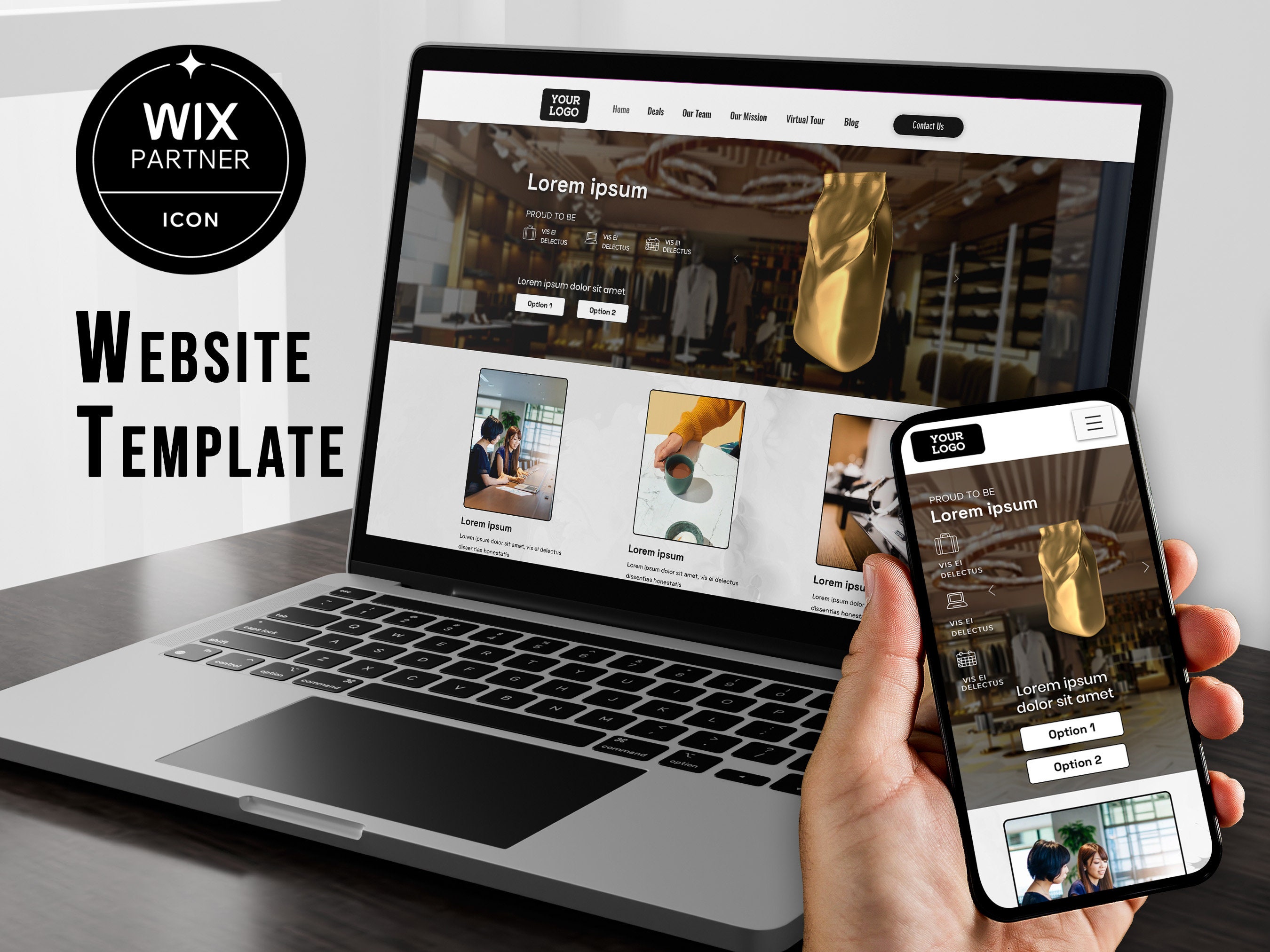 Modern Business Wix Website Template - 6 Pages // Shops, Retail, Family ...