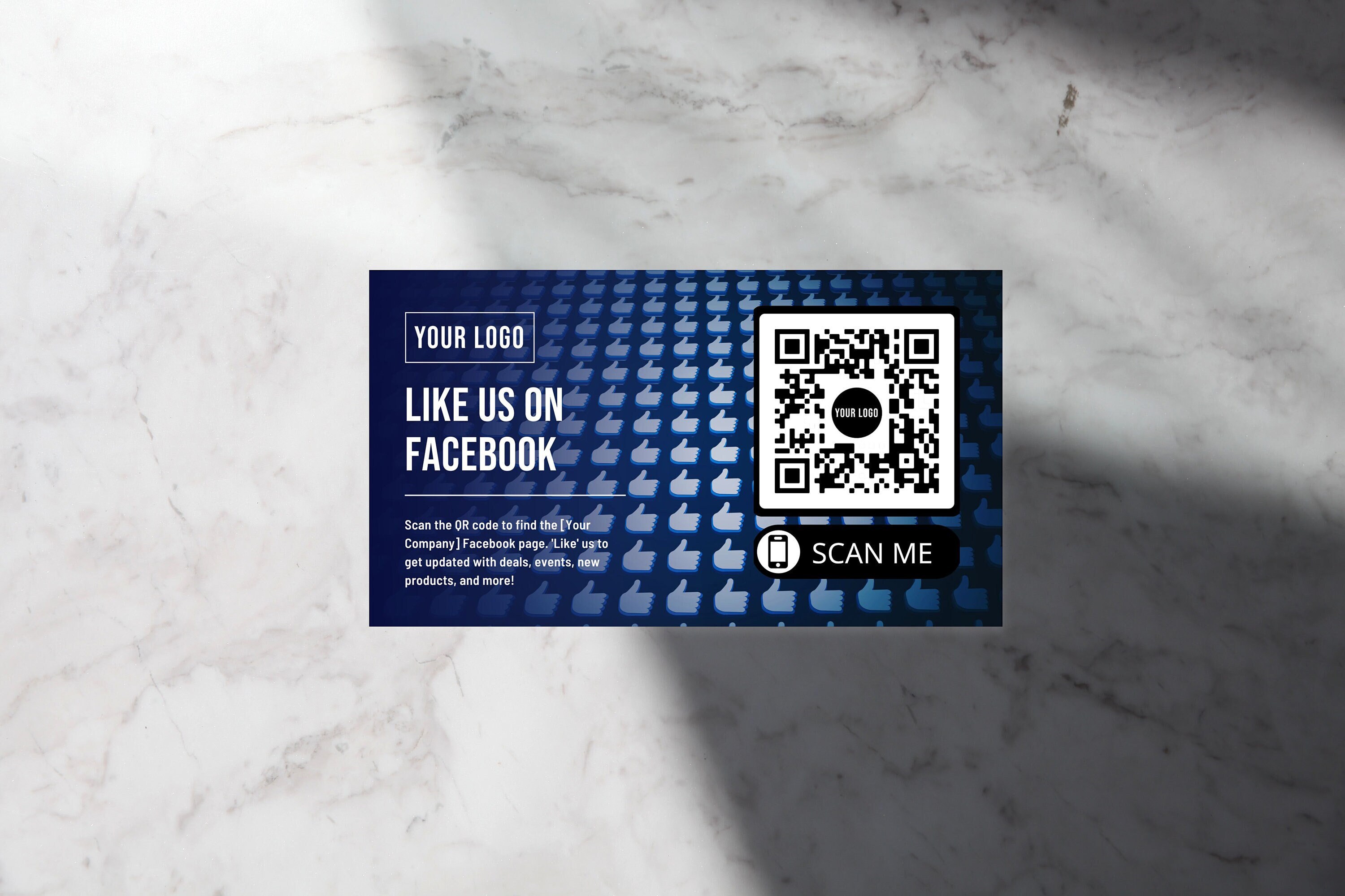 Custom Made Like Us on Facebook Card / QR Code Included / Printable ...
