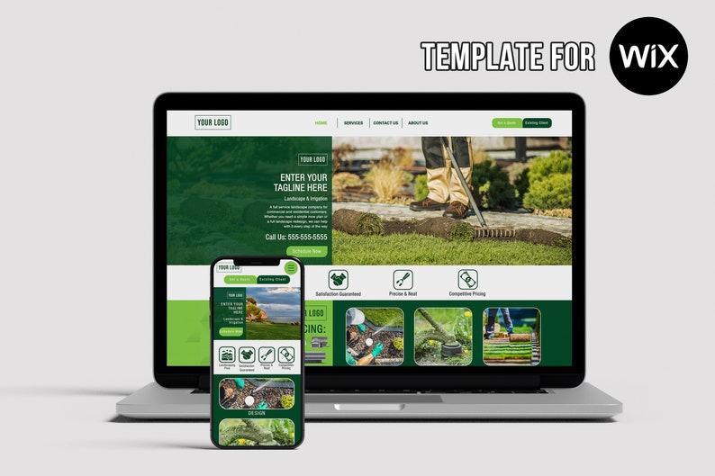 Service Business Wix Website Template - 4 Pages // Lawn Care, Outdoor ...