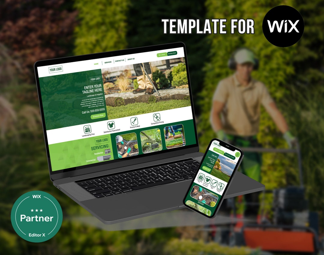 Service Business Wix Website Template - 4 Pages // Lawn Care, Outdoor ...
