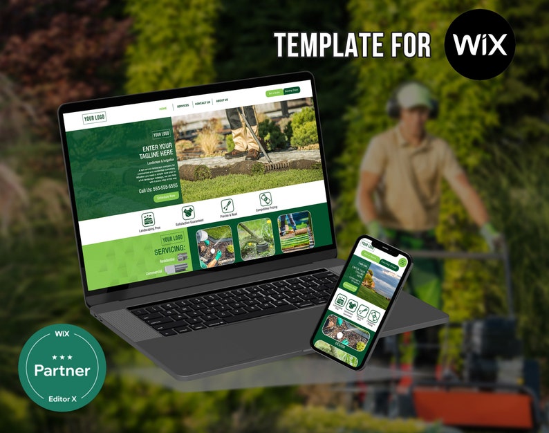Service Business Wix Website Template - 4 Pages // Lawn Care, Outdoor ...