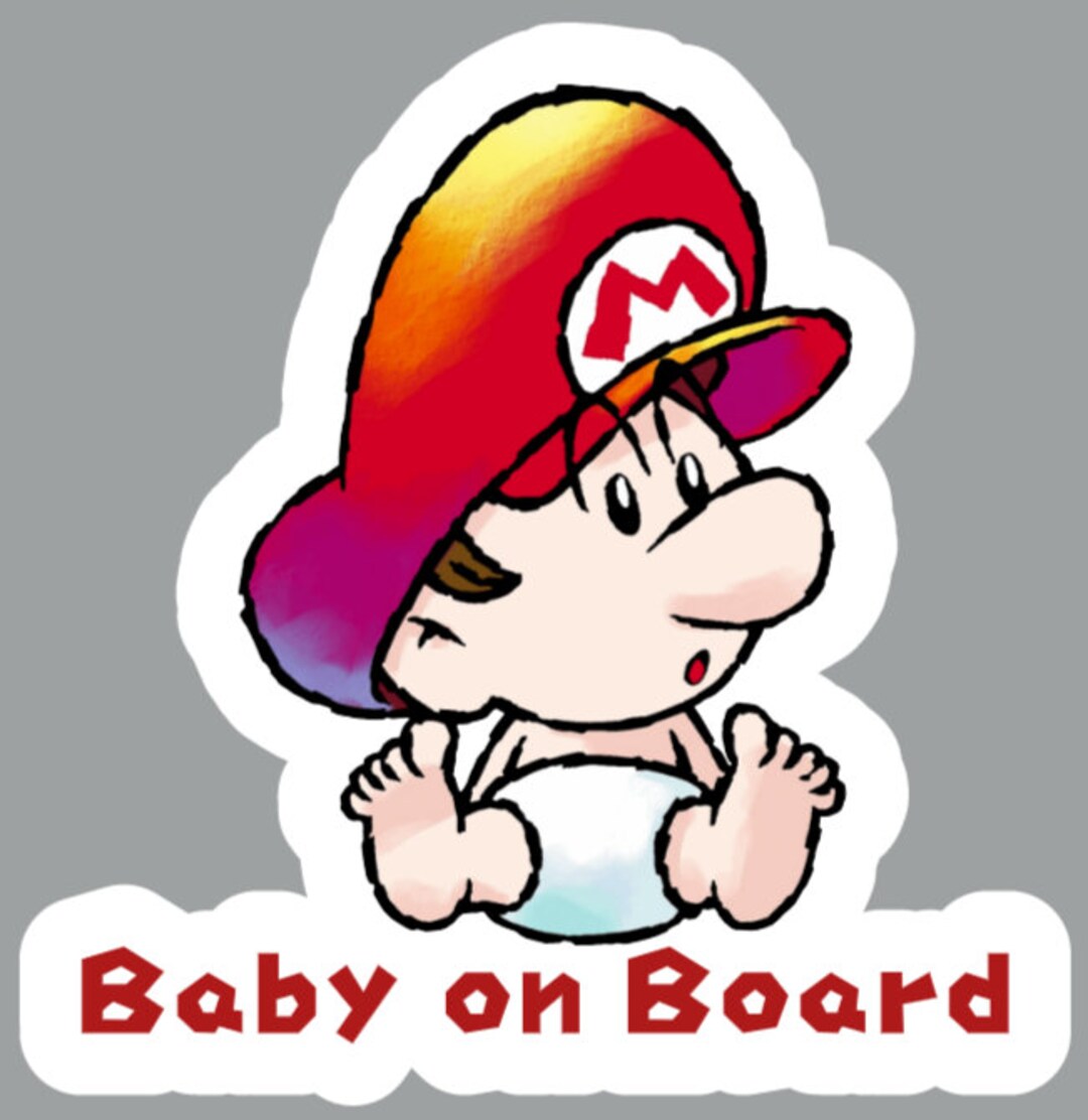 Baby on Board Baby Mario Sticker - Etsy