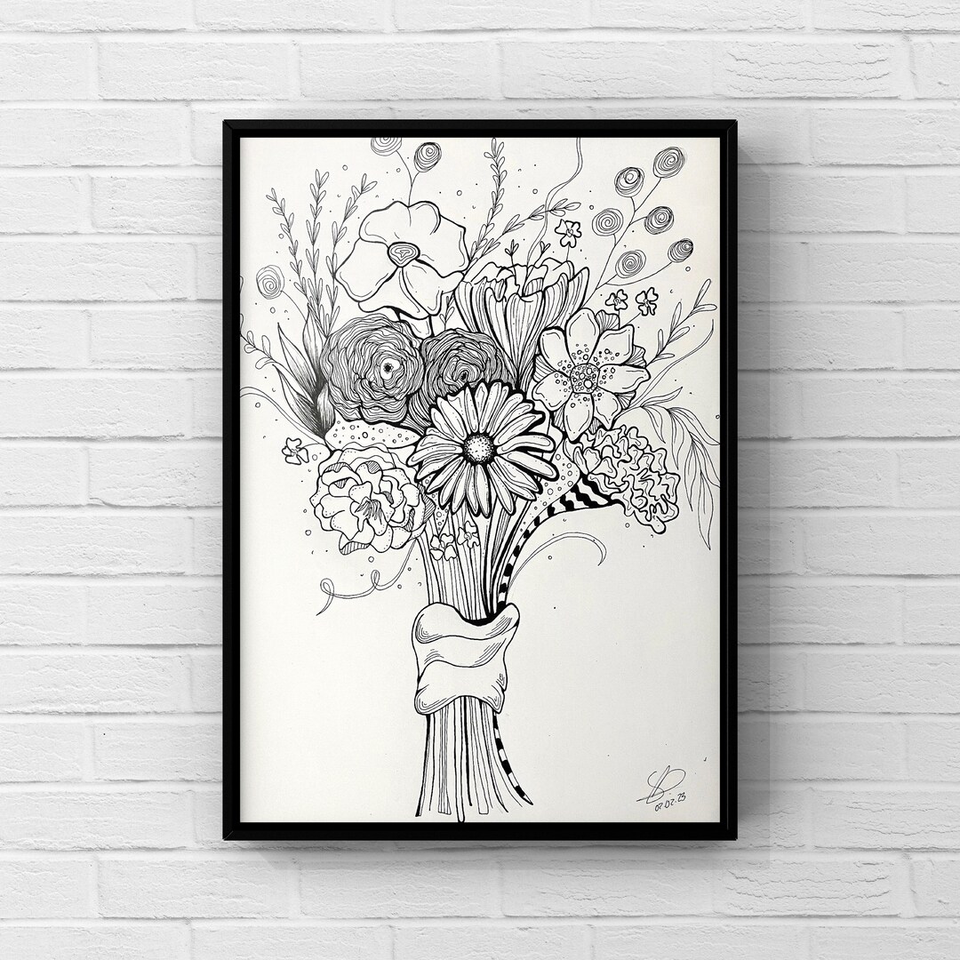 Flower Bouquet Handmade A3 Format - Etsy