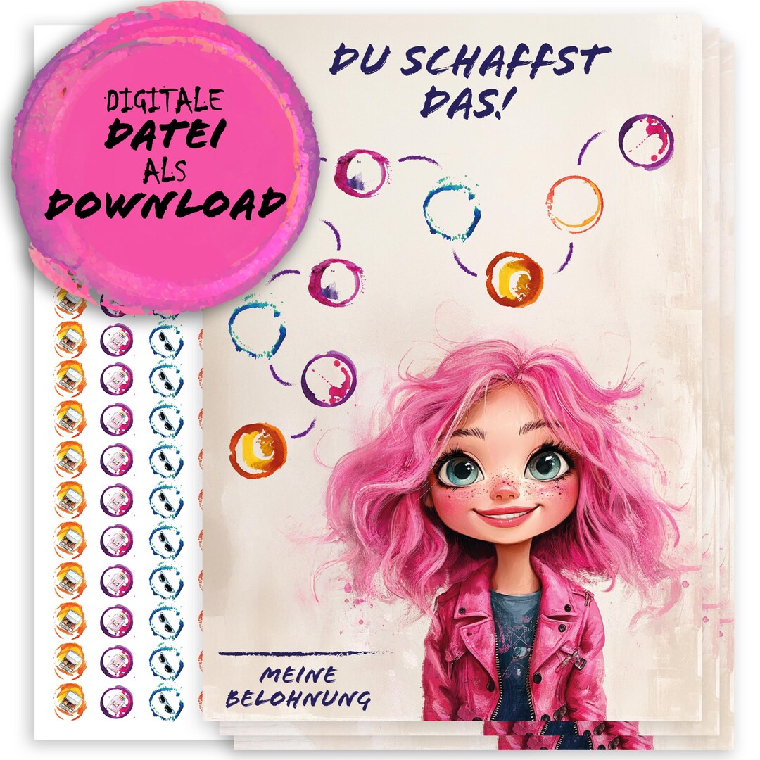 Reward Chart Girls Reward System Reward Plan for Children as PDF With ...