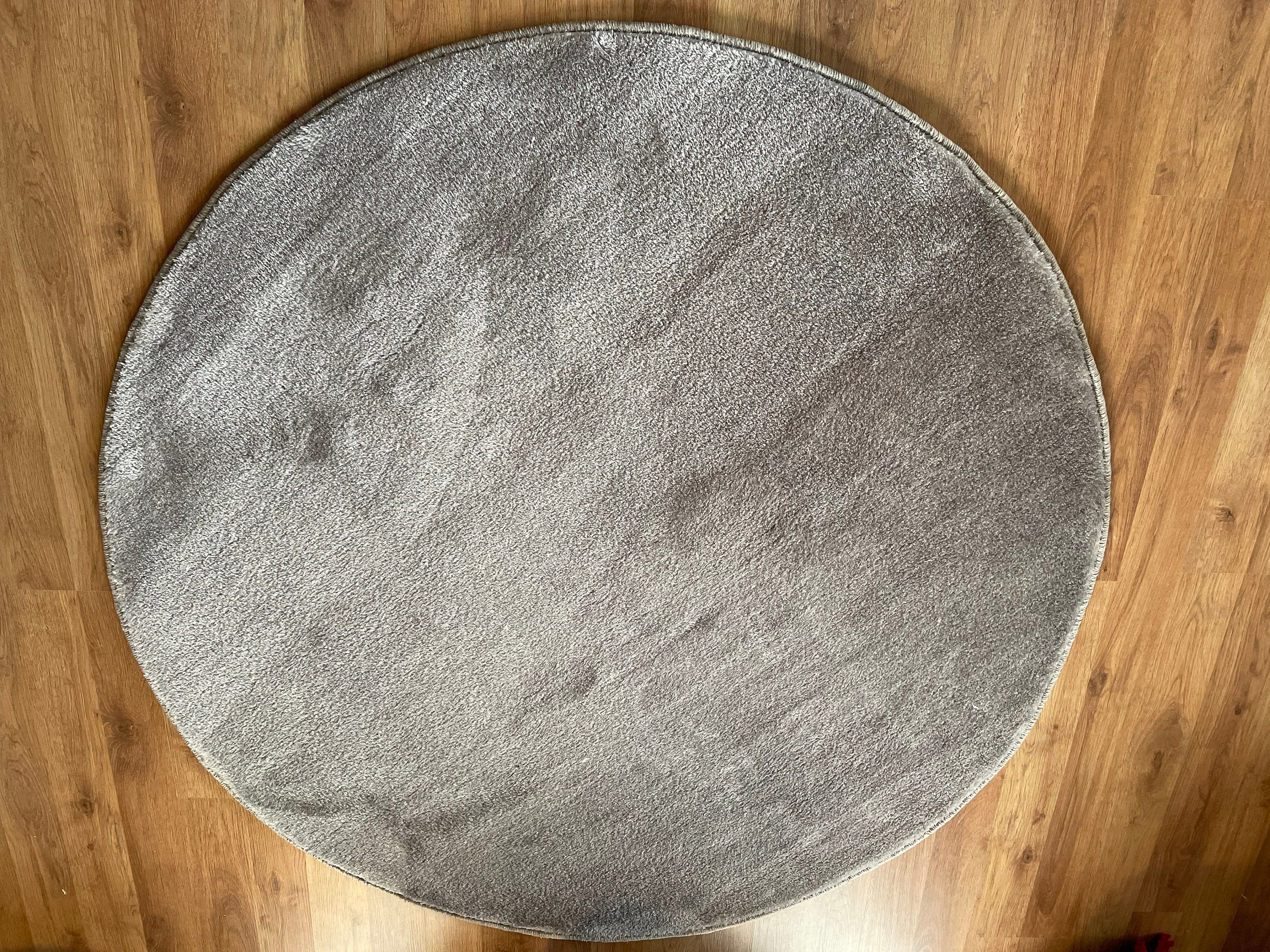 Round Plush Rug, Grey Soft Carpet, Fluffy Rug for Bedroom, Livingroom ...