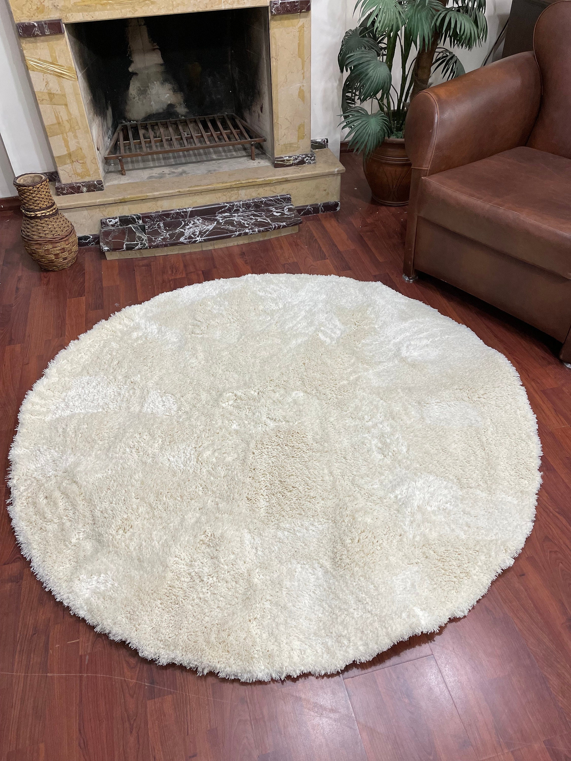 Round White Shaggy Rug Fluffy Carpet Silky Shaggy Rug for Bedroom Living Room Soft Touch Rug Christmas Gift for Home 150 Cm Round Carpet Etsy