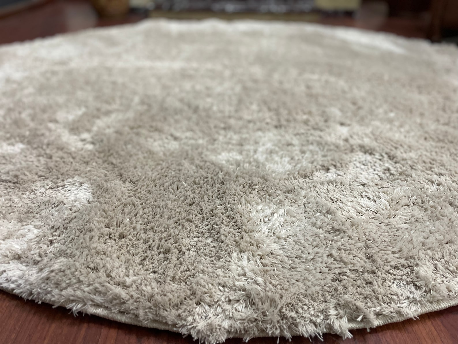 Round Beige Carpet, Super Soft Shaggy Rug, Gentle Touch Fluffy Carpet ...