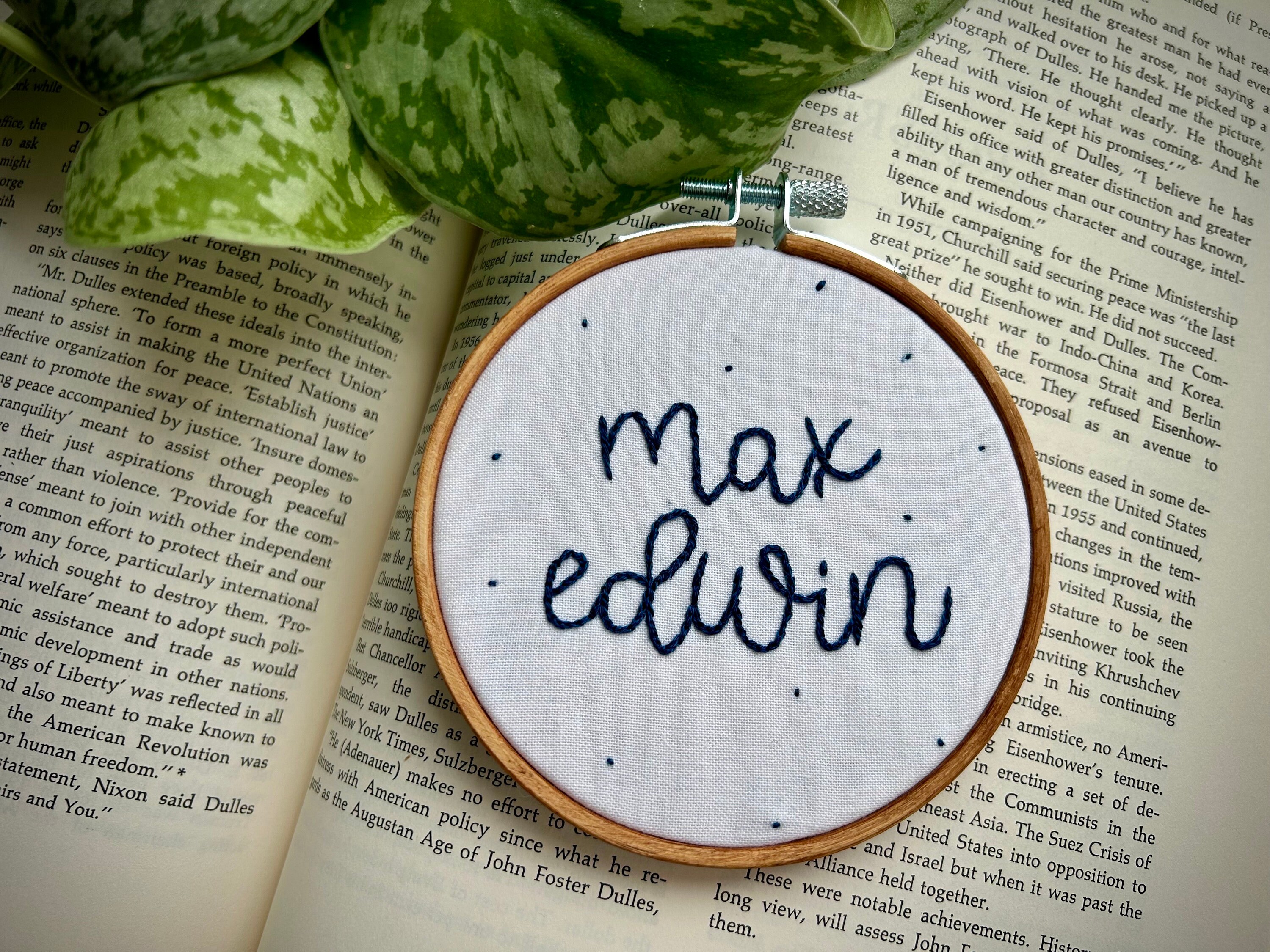 Hand Embroidered Name Hoop, Personalized Embroidery Hoop, Name ...