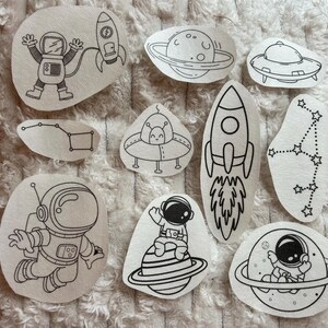 Outer Space Embroidery Pattern, Astronaut Stick and Stitch Transfer ...