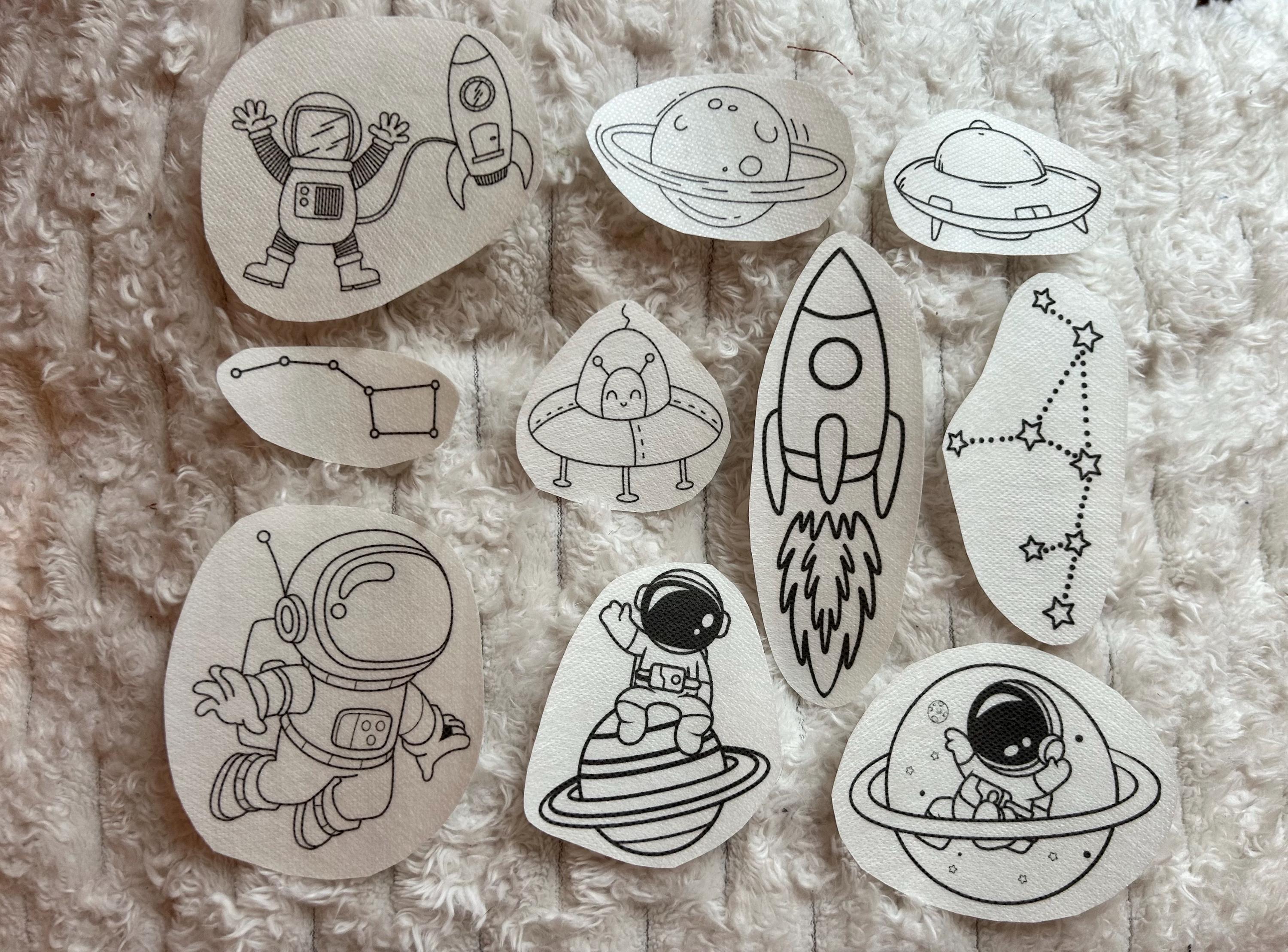 Outer Space Embroidery Pattern, Astronaut Stick and Stitch Transfer ...