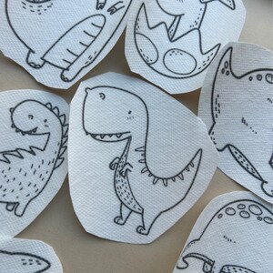 Dinosaur Embroidery Pattern, Dinosaur Stick and Stitch Transfer, Peel ...