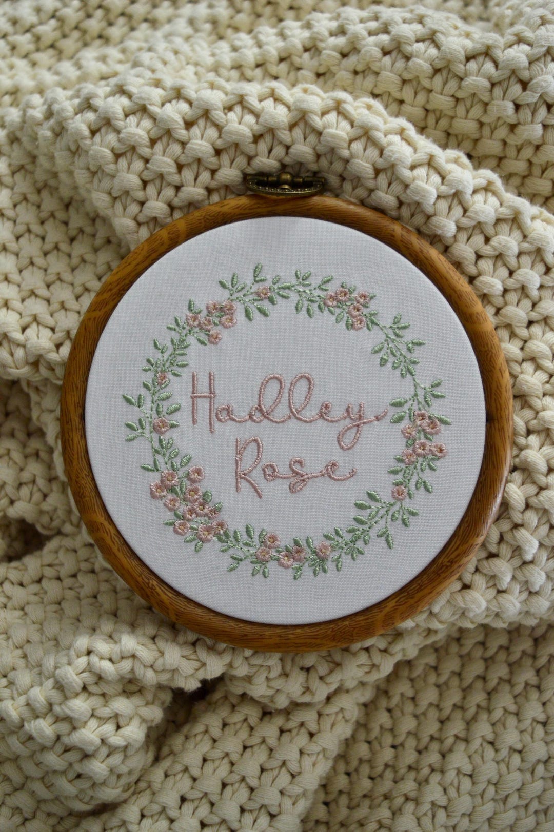 Embroidered Baby Name Announcement, Embroidered Birth Announcement ...