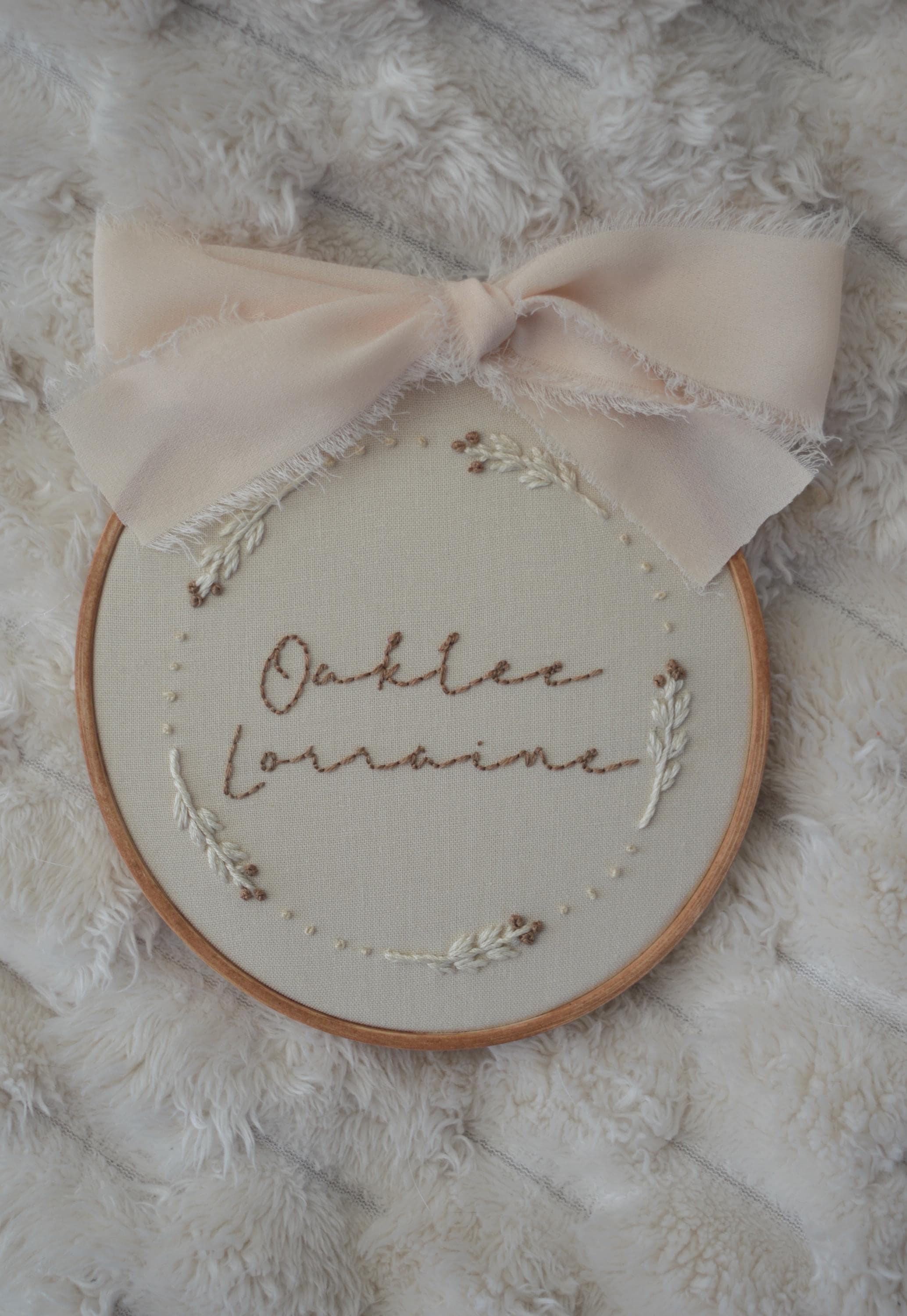 Hand Embroidered Name Hoop, Personalized Embroidery Hoop, Baby Name ...