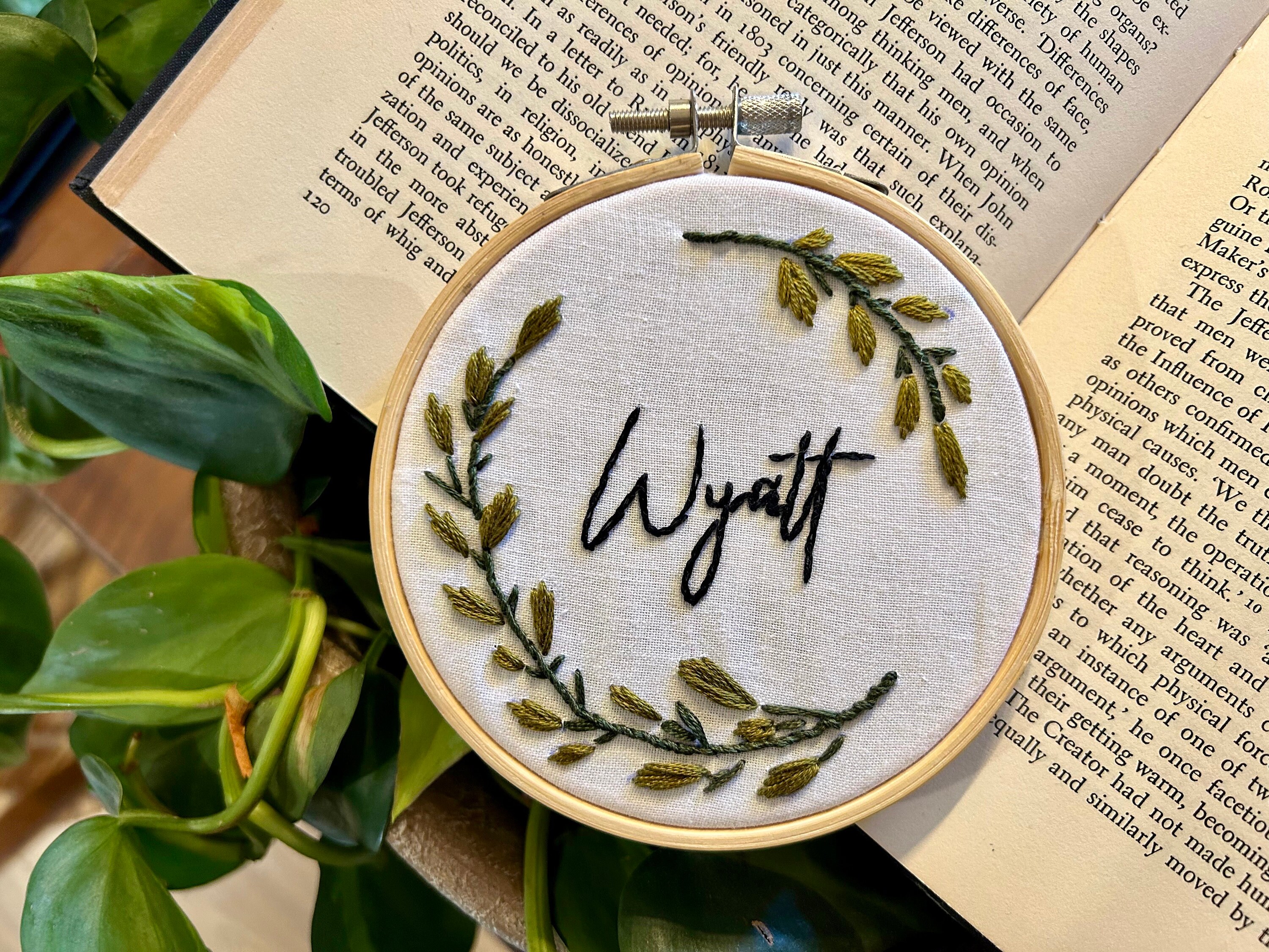 Hand Embroidered Name Hoop, Personalized Embroidery Hoop, Baby Name ...