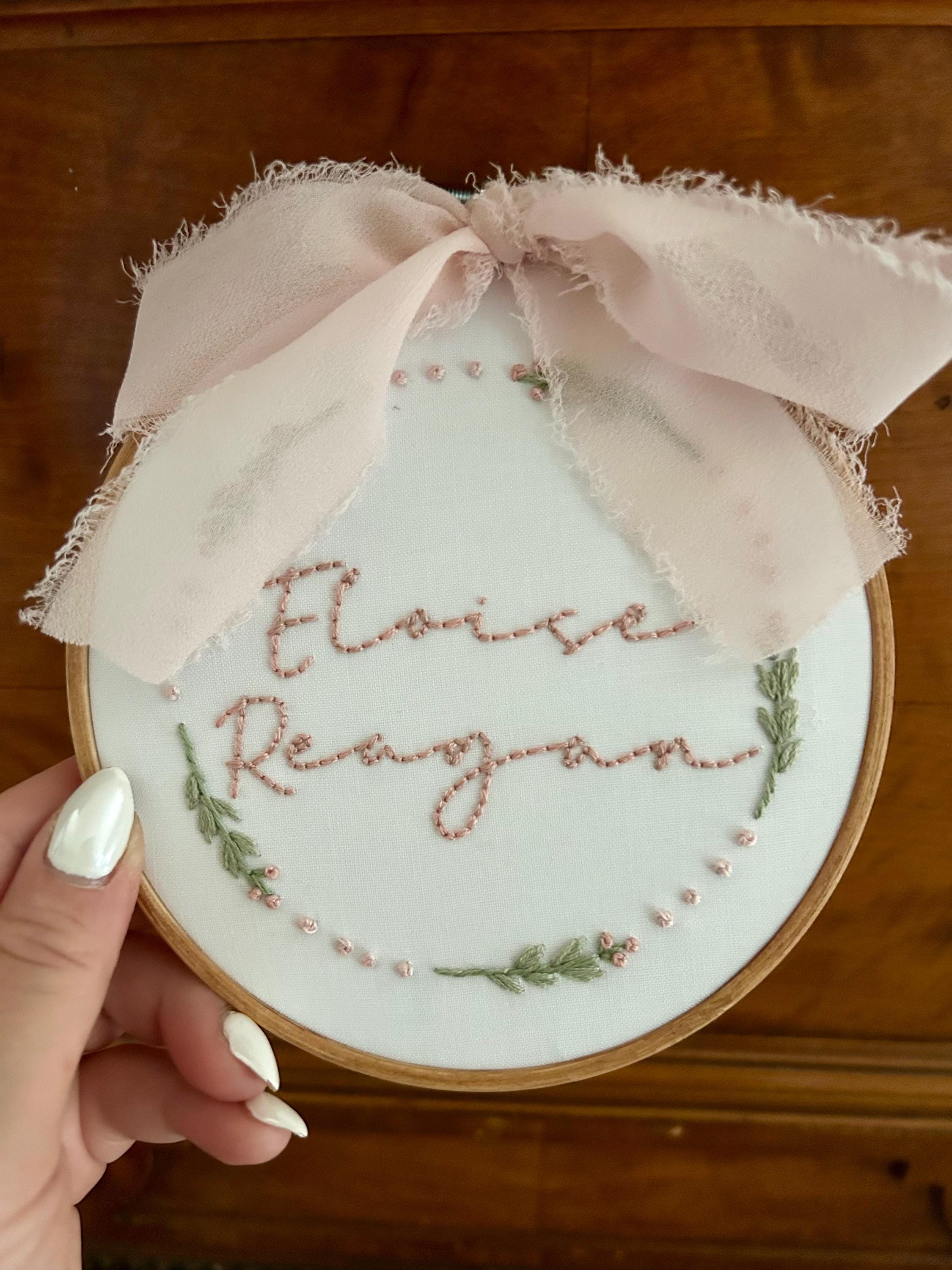 Hand Embroidered Name Hoop, Personalized Embroidery Hoop, Baby Name ...