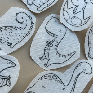 Dinosaur Embroidery Pattern, Dinosaur Stick and Stitch Transfer, Peel ...
