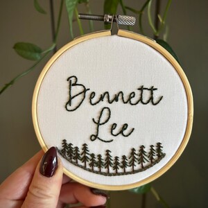Hand Embroidered Name Hoop, Personalized Embroidery Hoop, Baby Name ...