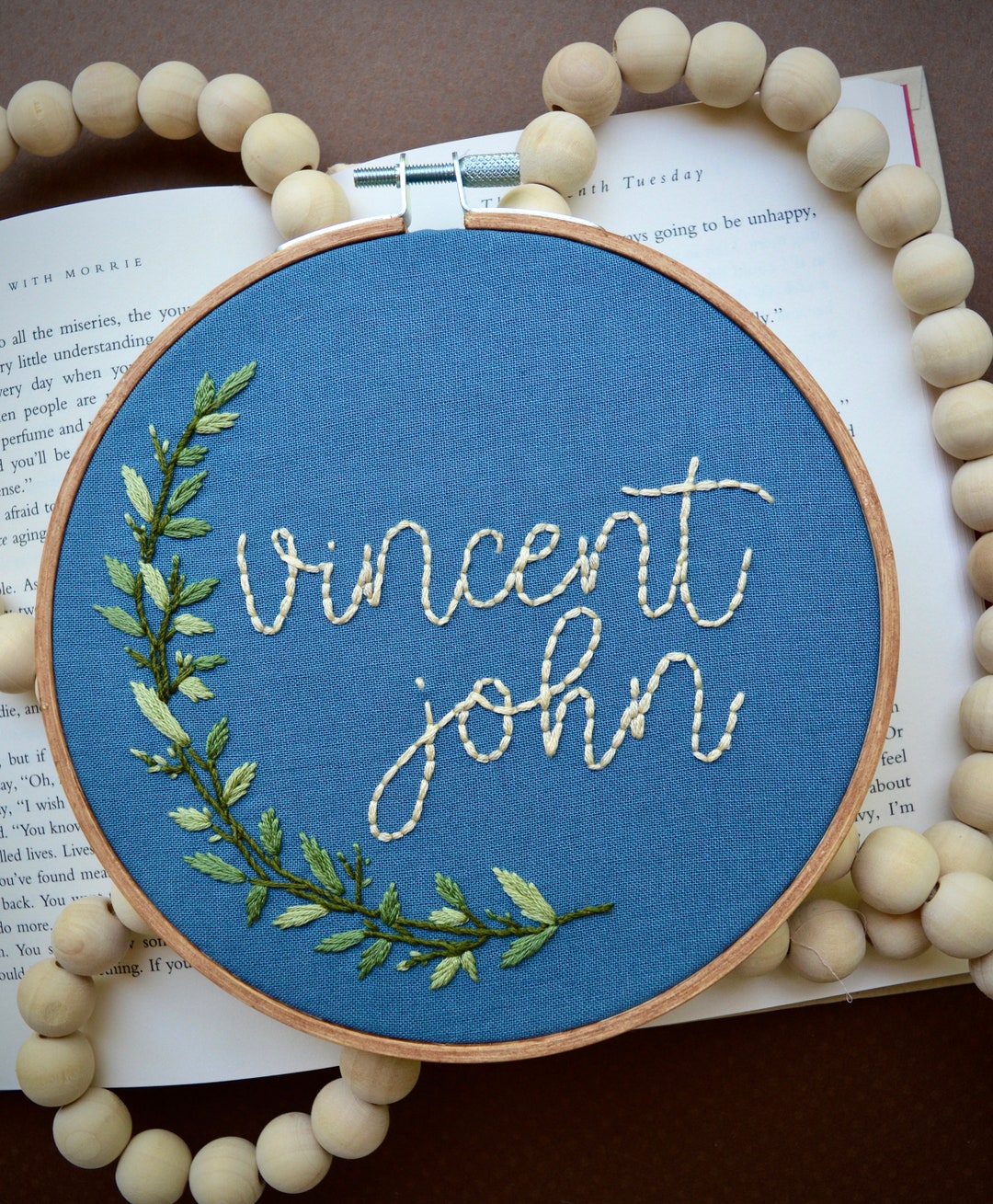 Hand Embroidered Name Hoop, Personalized Embroidery Hoop, Baby Name ...