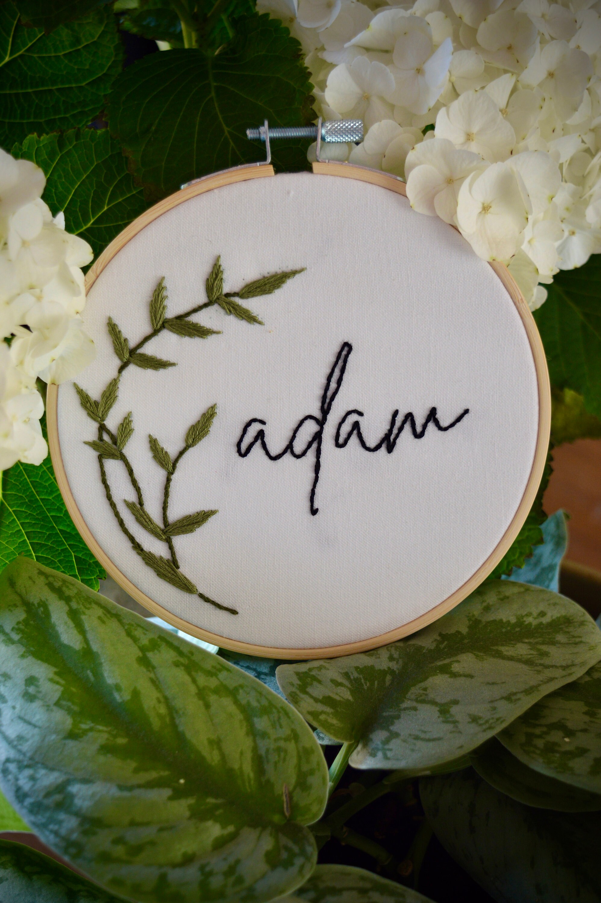 Hand Embroidered Name Hoop, Personalized Embroidery Hoop, Baby Name ...