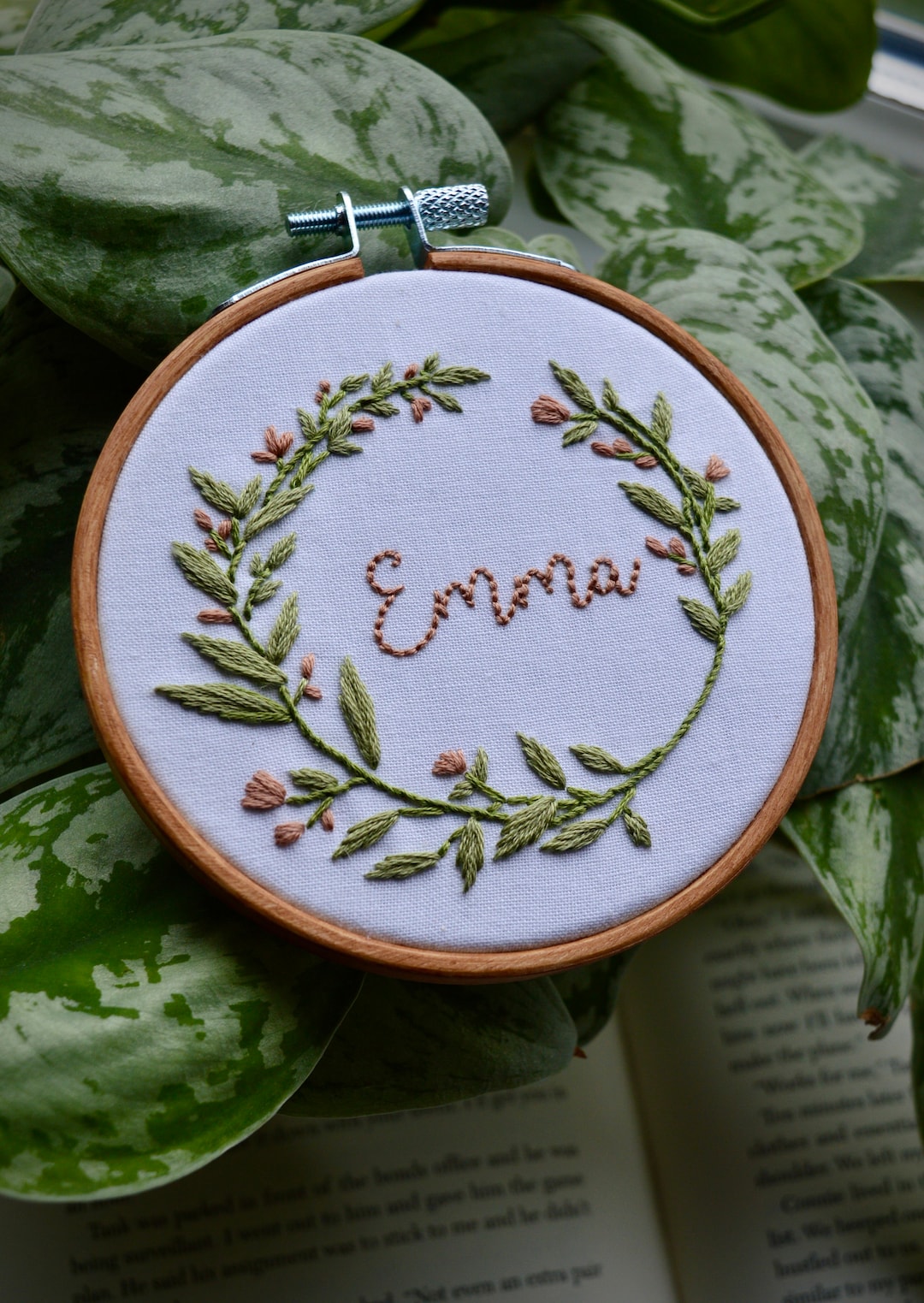 Hand Embroidered Name Hoop, Personalized Embroidery Hoop, Baby Name ...