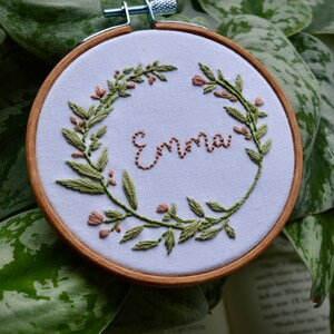 Hand Embroidered Name Hoop, Personalized Embroidery Hoop, Baby Name ...