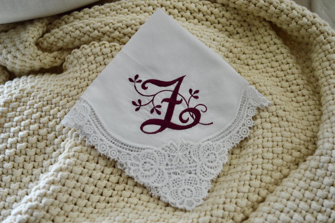 Monogram Hankerchief, Personalized Hankerchief, Embroidered Hankchief ...