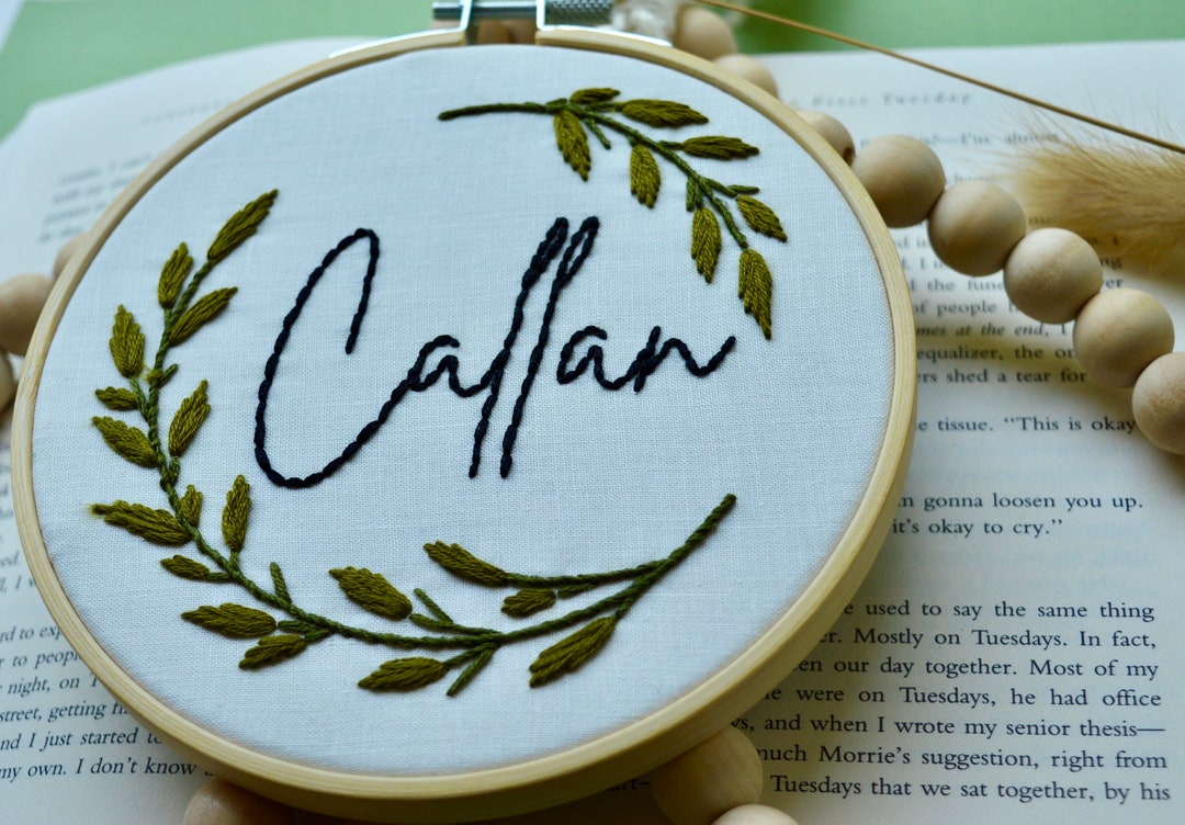 Hand Embroidered Name Hoop, Personalized Embroidery Hoop, Baby Name ...