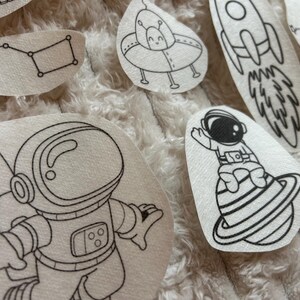 Outer Space Embroidery Pattern, Astronaut Stick and Stitch Transfer ...