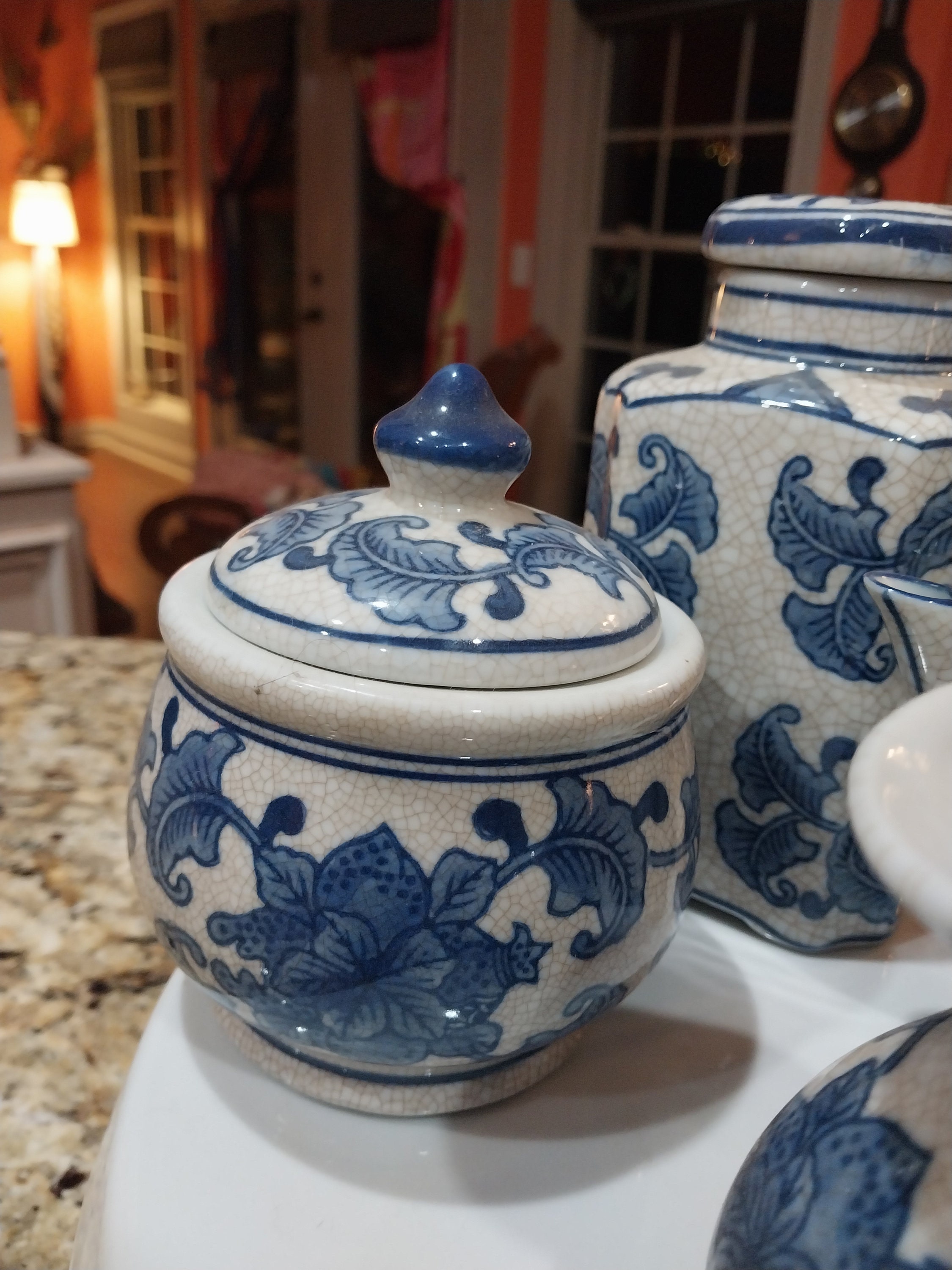 Vintage Blue and White Teapot Set - Etsy