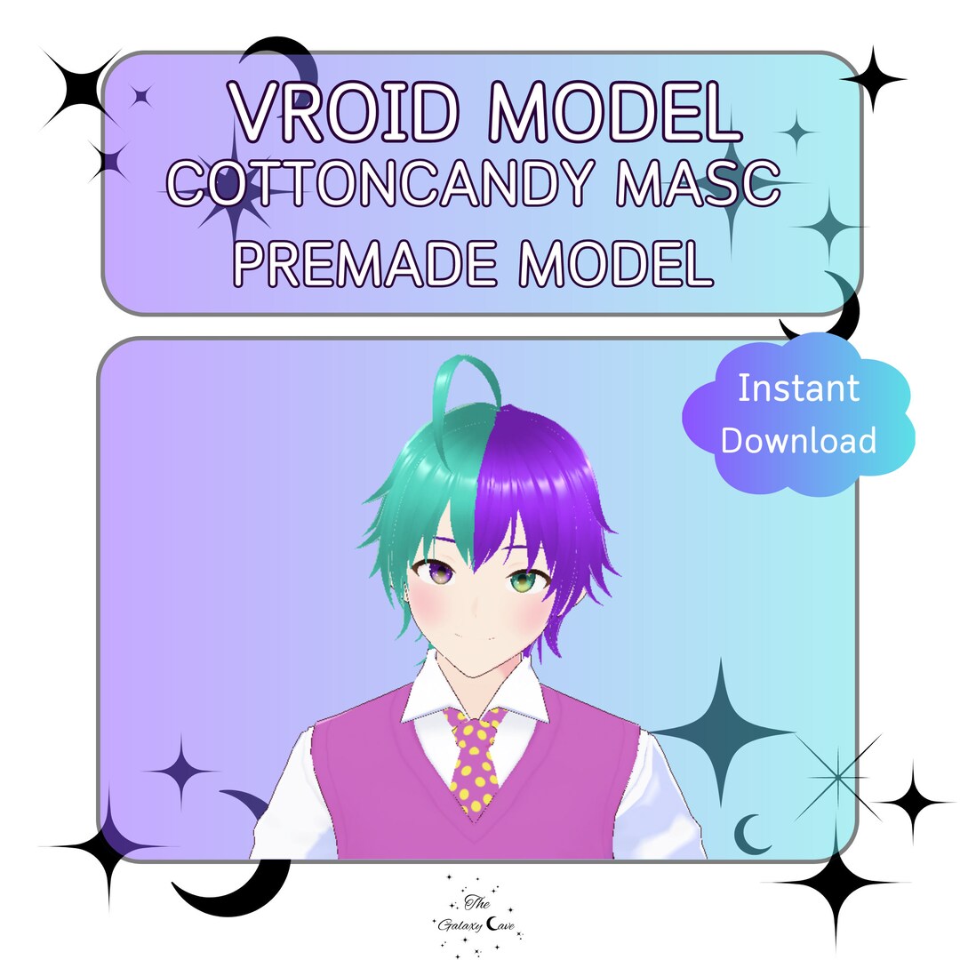 Premade Vroid Model Cotton Candy Masc Ready to Use - Etsy